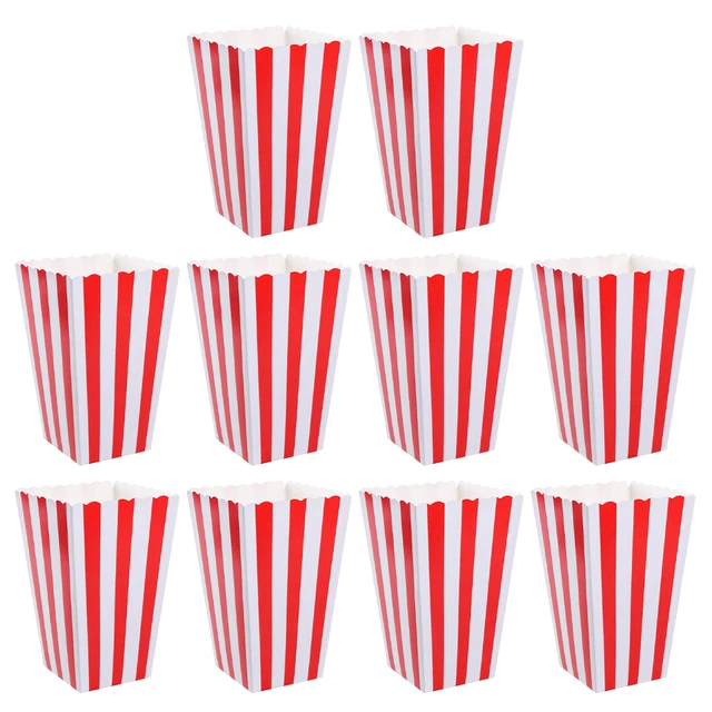 Personalized Popcorn Boxes Red Stripe