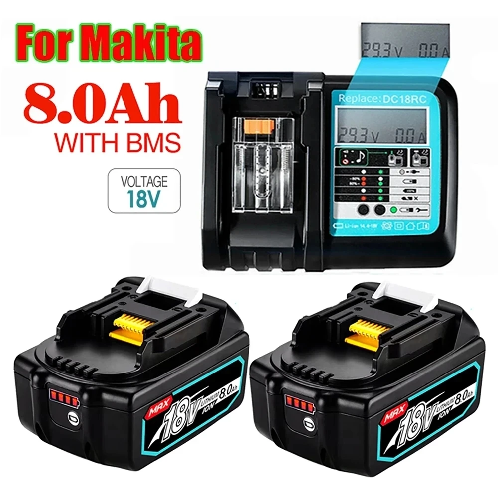 Makita 18 v 8.0ah recarregável li ion bateria para makita ferramenta elétrica 18 v baterias ...