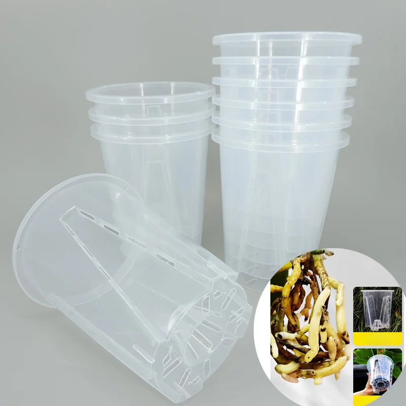 10pcs-12cm-Root-Control-Transparent-Flower-Pot-cup-Breathable-For ...