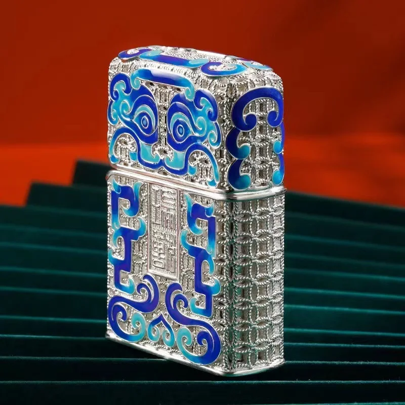2023 New lighter retro do old silver inset Xiangyun Rui beast ...