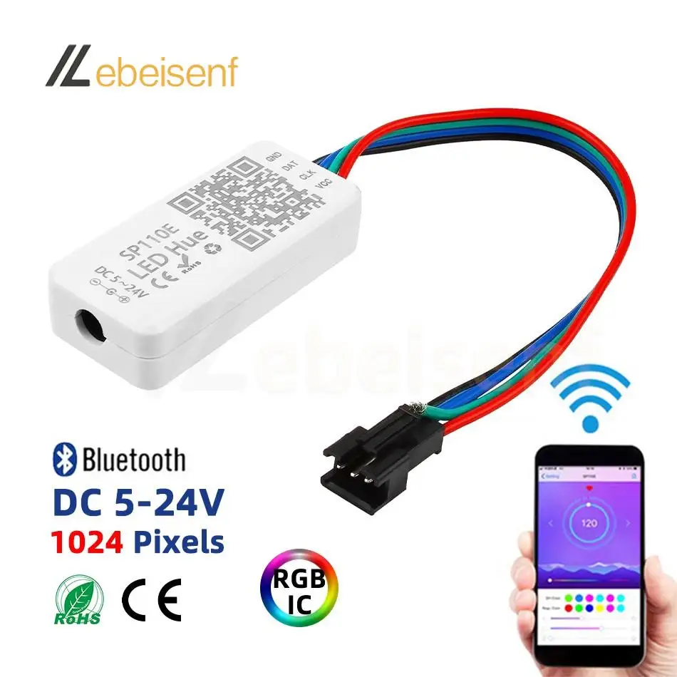 SP110E-RGB-Controller-Bluetooth-Smart-APP-5V-12V-24V-1024-Pixel-for ...