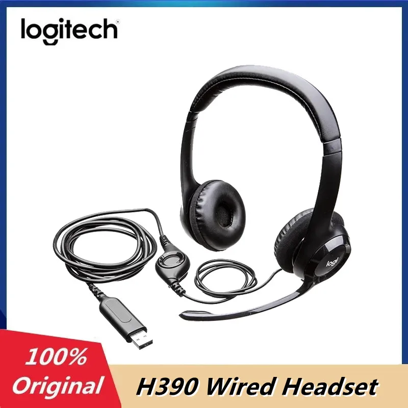 Original-Logitech-H390-H340-Wired-Computer-Headset-With-Mic-Foldable ...