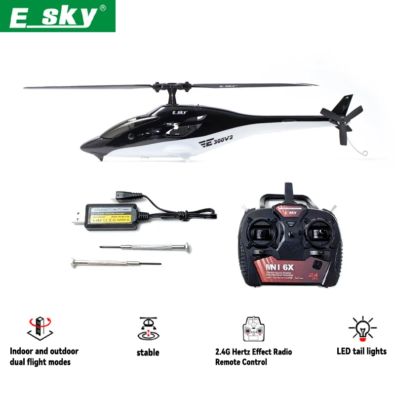 ESKY-300V2-Mini-RC-Helicopter-6CH-2-4Ghz-Simulation-Single-Paddle ...