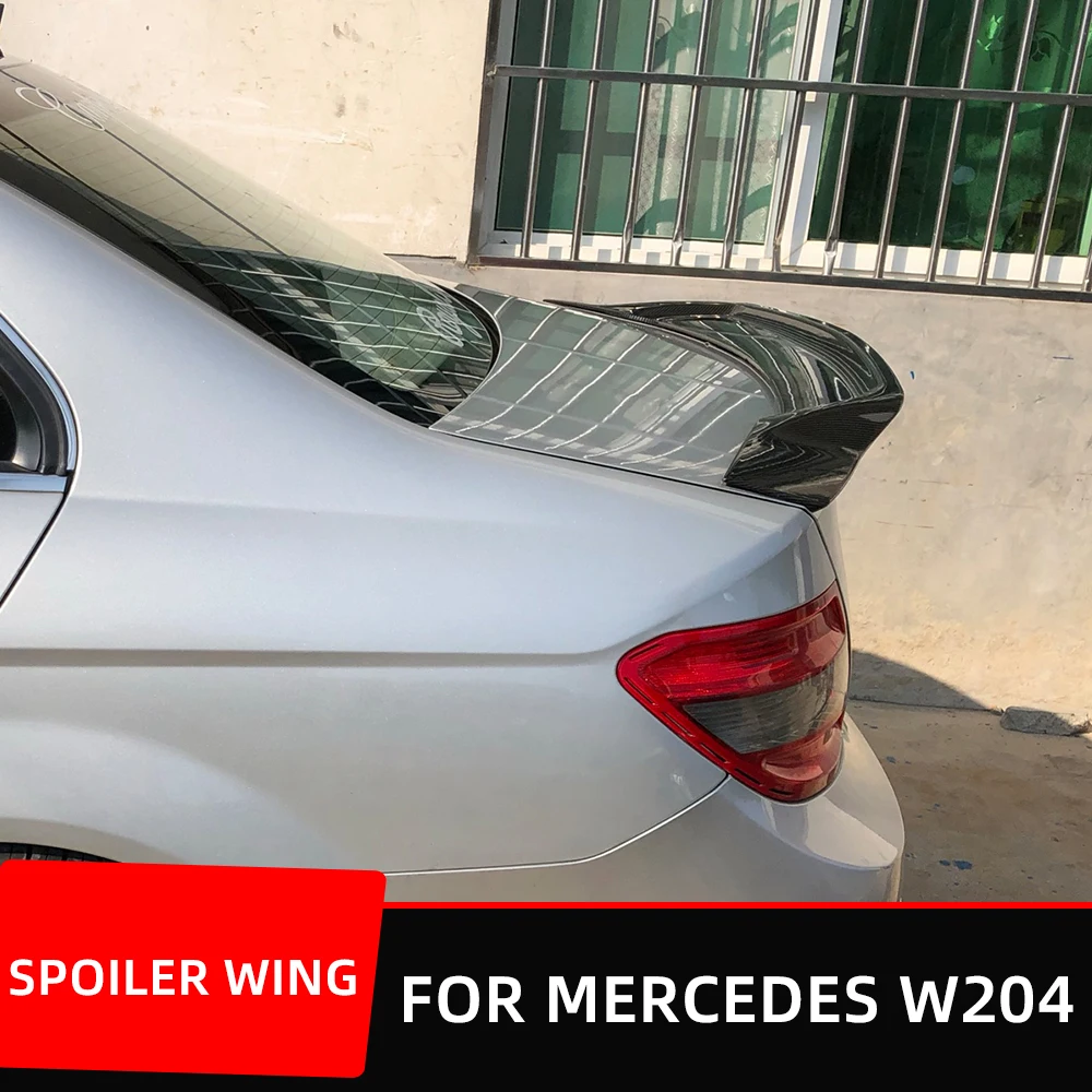 Glossy-Black-Carbon-Rear-Spoiler-For-Mercedes-Benz-C-Class-C200-C250 ...