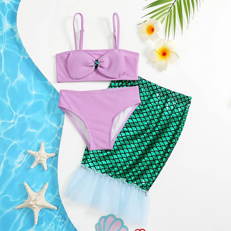 Bow knot Deco Cartoon Swimwear Cute Lovely Kids Baby Girls Bikini Set ...