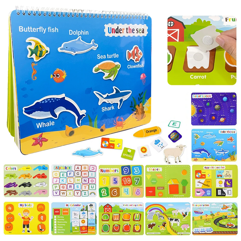 Busy Book For Gift Parent-Kids Skills, Preschool, and Develop Sensory ...