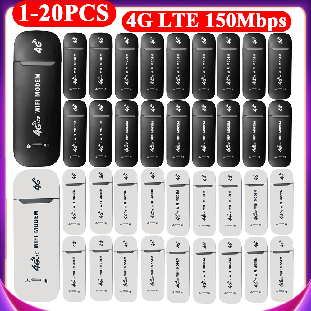 1-20pcs 4g Lte Wireless Usb Dongle Mobile Broadband 150mbps Modem Stick ...