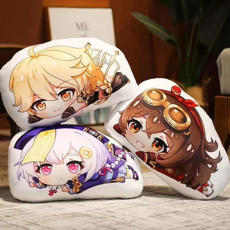 Genshin Impact Plush Pillow Anime Plushie Sofa Cushion Paimon Amber ...
