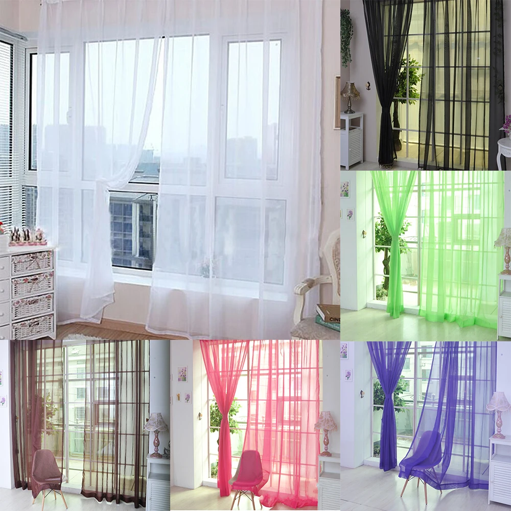 Modern-Sheer-Curtains-Multicolor-Solid-Transparent-Curtain-for-Living ...