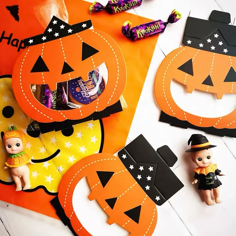 24pcs Halloween Candy Box Pumpkin Ghost Shaped Packaging Paper Box ...