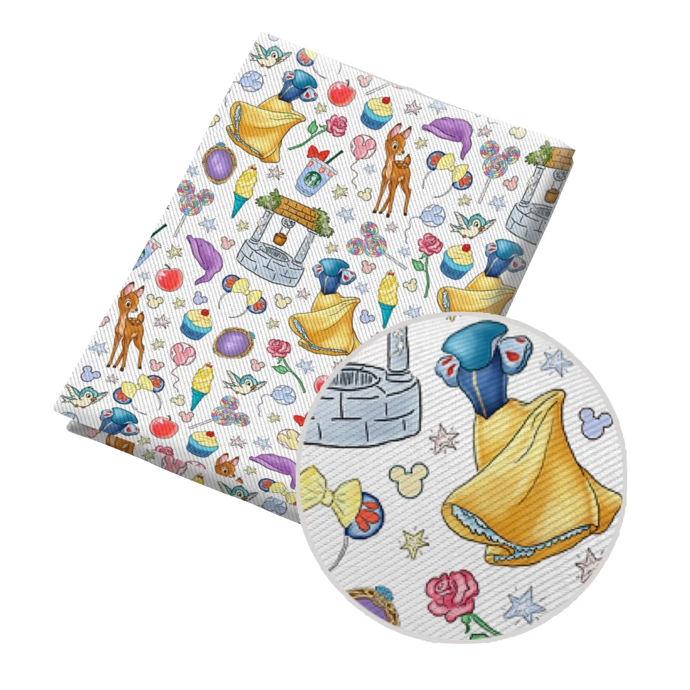 Christmas-Disney-Cartoon-Bubble-Cloth-Twill-Fabric-Peach-Skin-Fabic ...