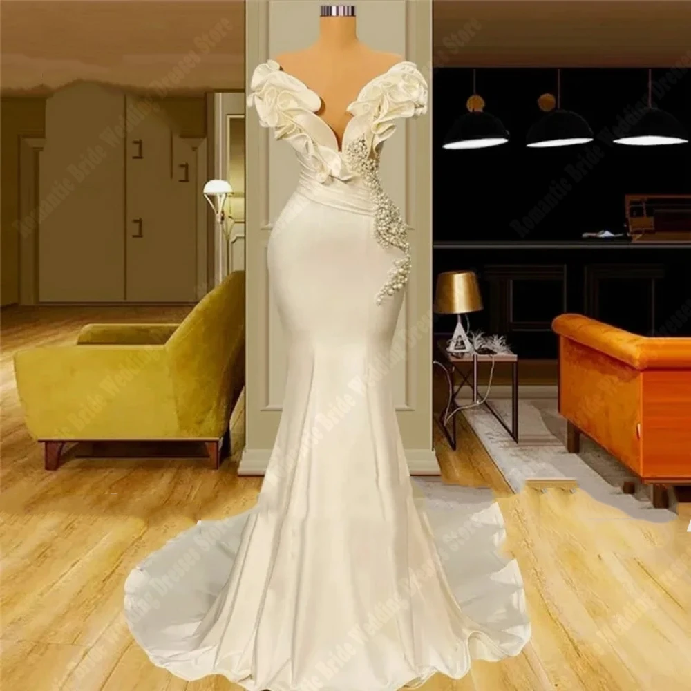 Boho-Sexy-Deep-V-Women-Wedding-Dresses-Beautiful-Mermaid-Bride-Gowns ...