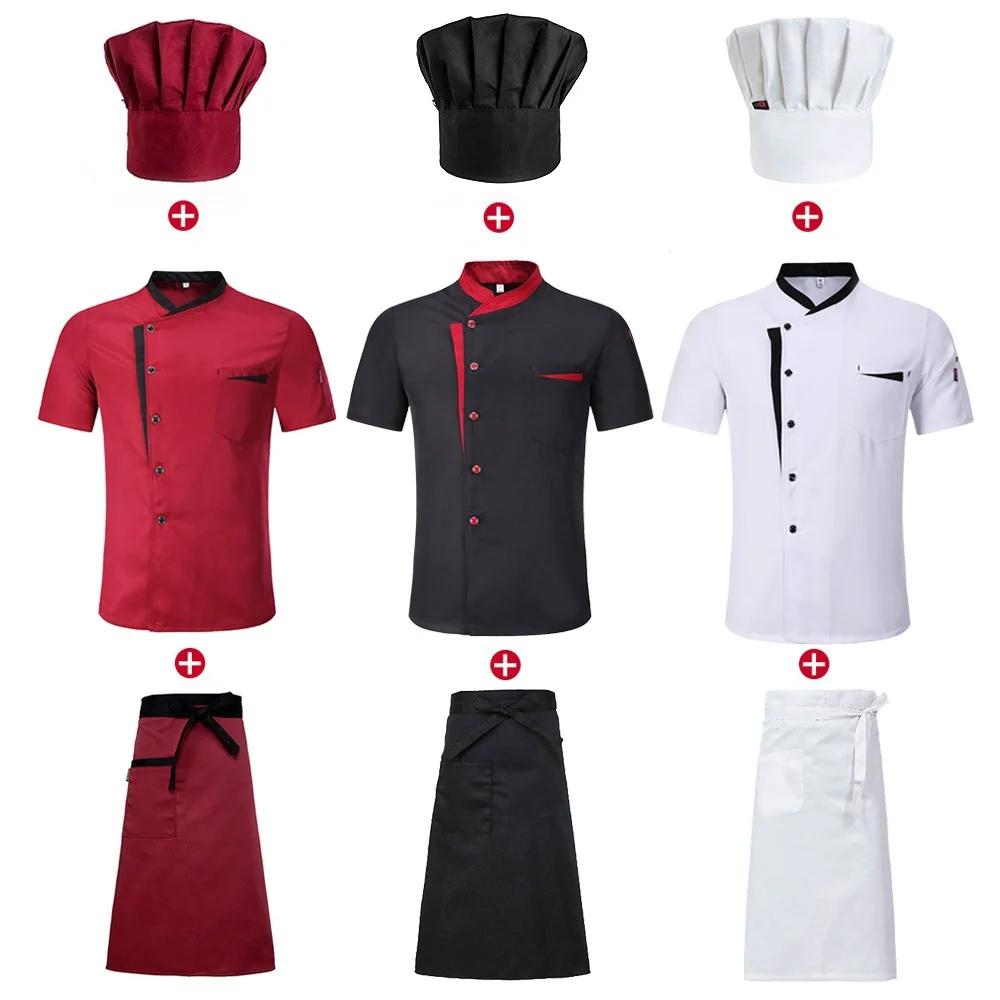 Ensemble De Veste De Chef À Manches Courtes, Uniforme De Travail De ...