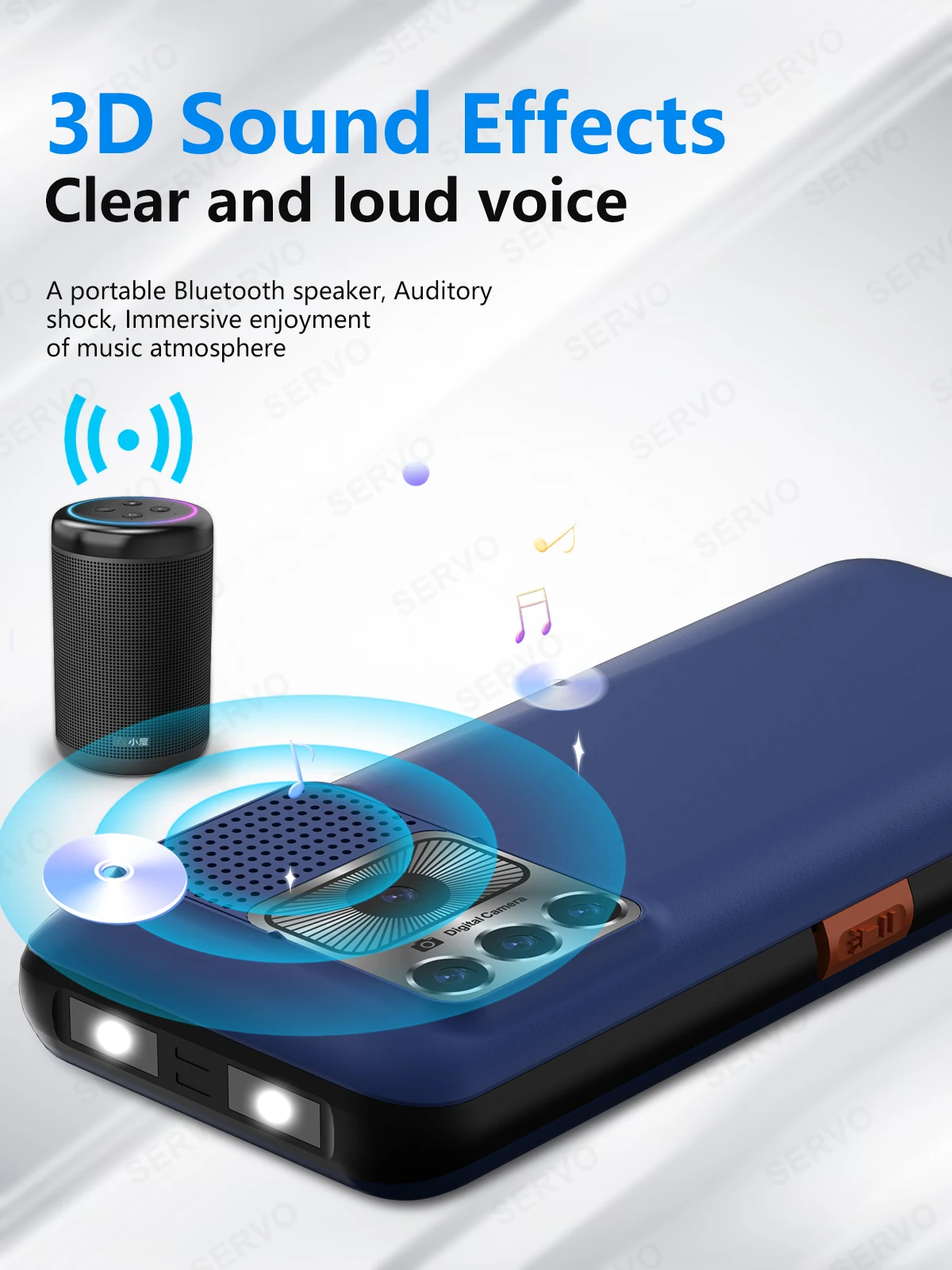 SERVO 2175 Двойная кнопка фонарика Мобильный телефон 3 SIM-карты Динамик Волшебный голос ...