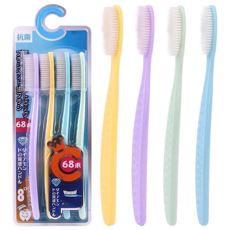 4pcs Soft Long Head Adult Big Head Toothbrush Japanese And Korean ...