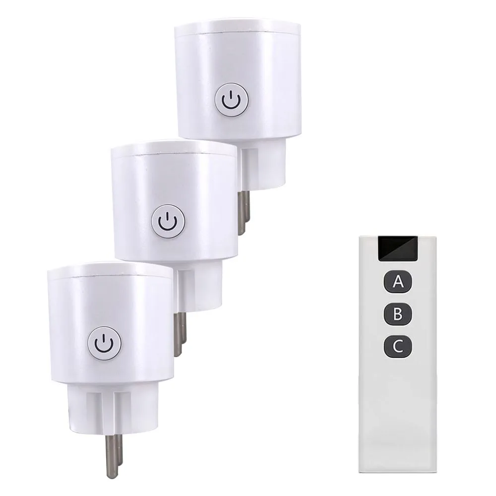 Wireless-Switch-RF433MHz-Remote-Control-Power-Socket-EU-Plug-10A-220V ...