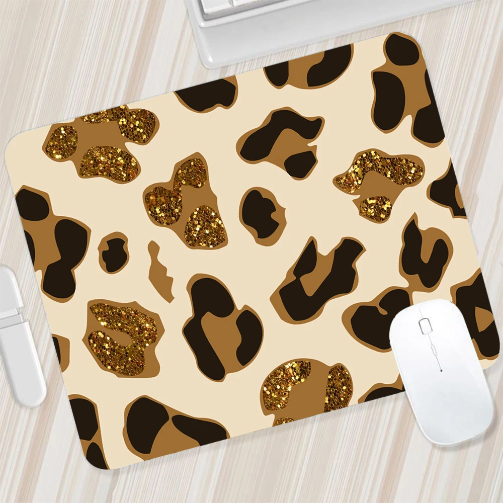 Petit tapis de souris imprimé léopard,tapis de souris de jeu,sous PC ...