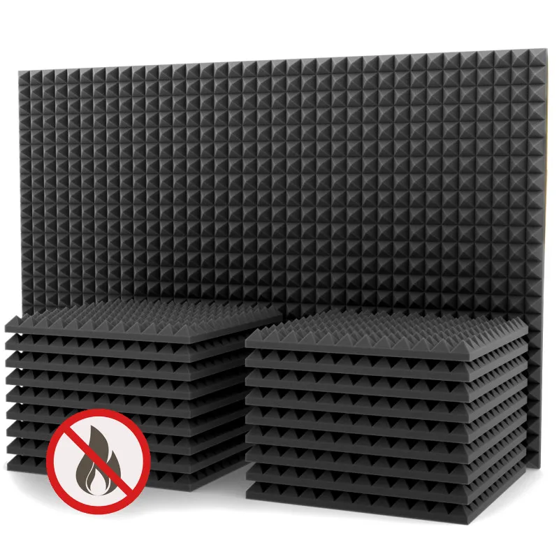 24PCS-300x300x25mm-Studio-Acoustic-Foam-Soundproofing-Sponge-Pyramid ...
