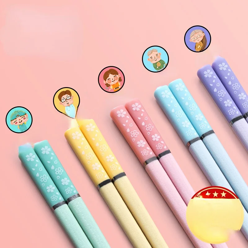 5 Pairs Cute Chopsticks Cherry Blossom Petals Pattern Beautiful Non ...