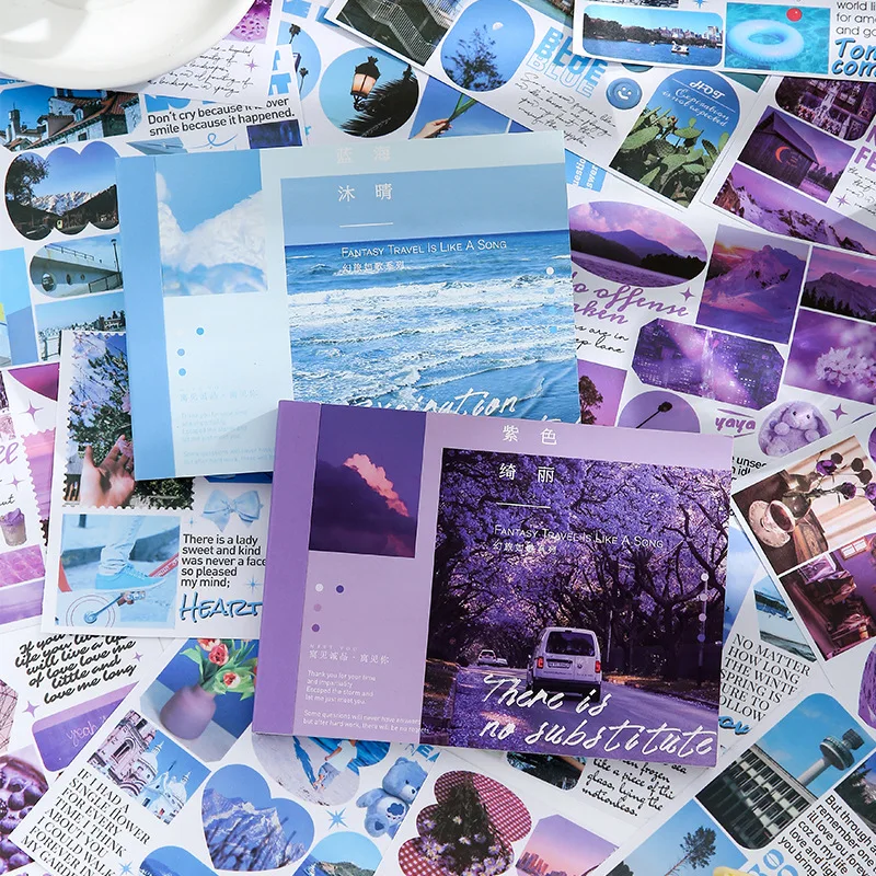 50 pcs Beautiful scenery Stickers book creative diary album Decorative ...