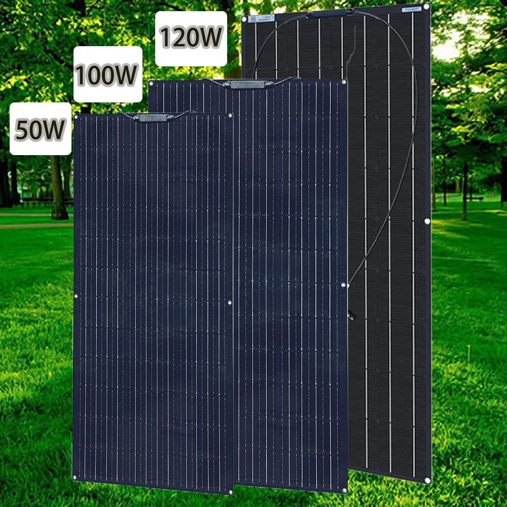 12V flexibles Solar panel 50W 120W W mono kristallines 18 Volt ...