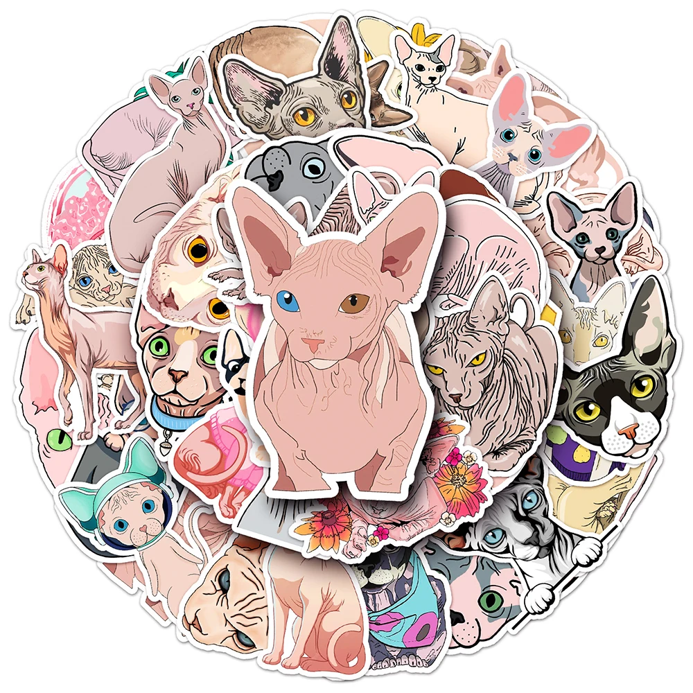 10-30-50PCS-Cute-Sphynx-Cat-Animal-Stickers-Kids-Toys-DIY-Scrapbook ...