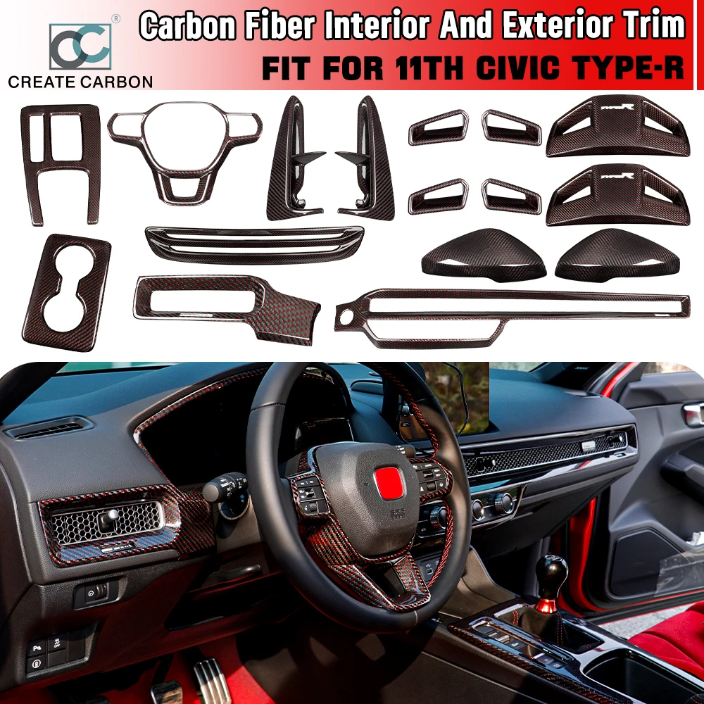 Carbon-Fiber-Accessories-for-11th-Gen-Civic-Type-R-FL5-Typer-Console ...