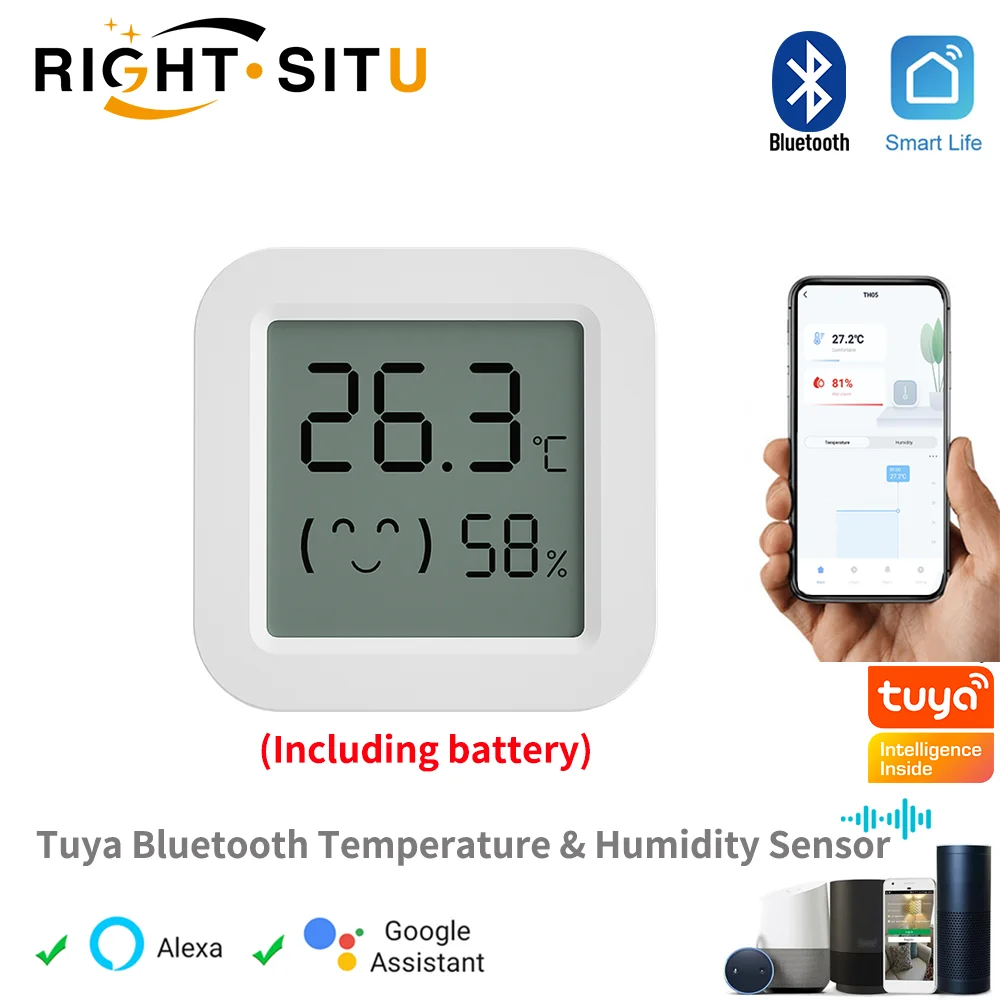 Tuya Temperature Humidity Sensor Mini LCD Digital Display Compatible ...