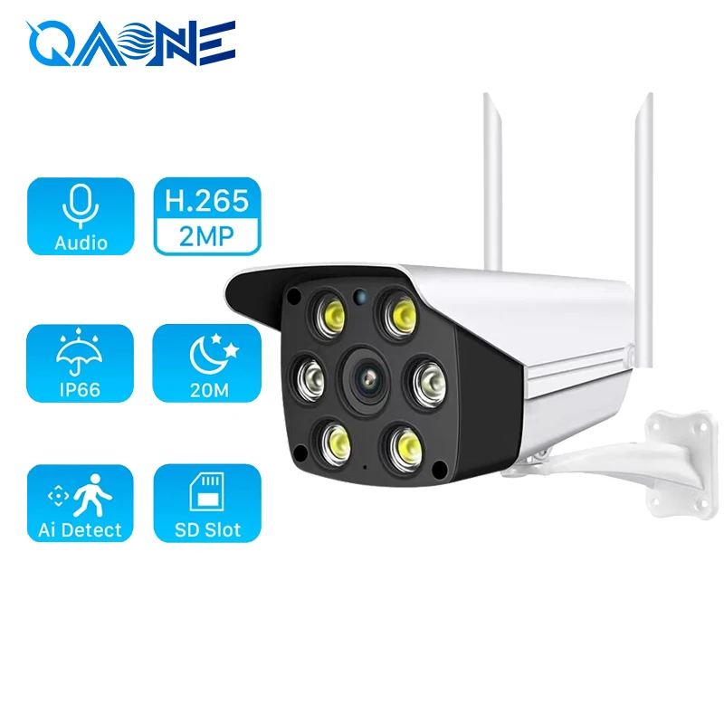 2MP IP Bullet Outdoor Camera Wireless IP66 Waterproof 2 way Audio Video ...