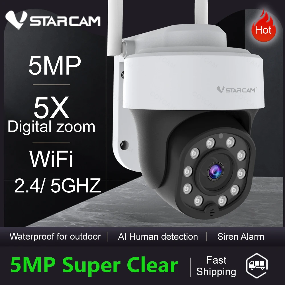 Vstarcam-HD-5X-Digital-Zoom-PTZ-Dome-5MP-5GHZ-WiFi-IP-Camera-AI-Auto ...
