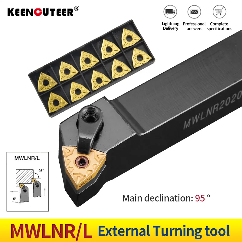 1pc Mwlnr2020 Mwlnr1616 Mwlnr2525 External Turning Tool Holder Wnmg0804 Carbide Inserts Lathe ...