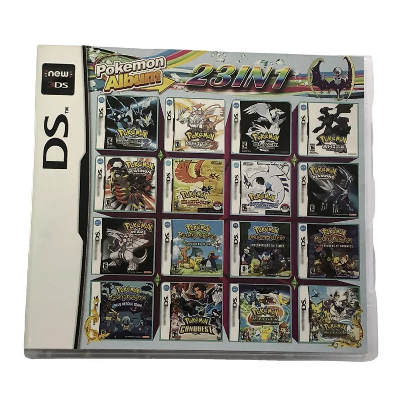 Pokemon Álbum 23 Em 1 Cartucho de Vídeo Game Card para DS 3DS NDSLL ...