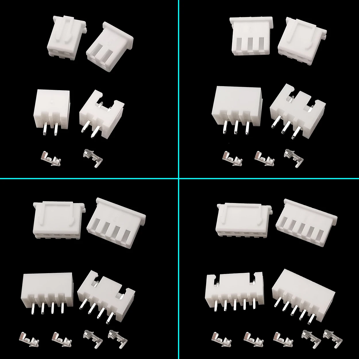 50Sets-JST-XH2-54-2-54mm-2Pin-3Pin-4Pin-5Pin-Male-Female-Housing ...