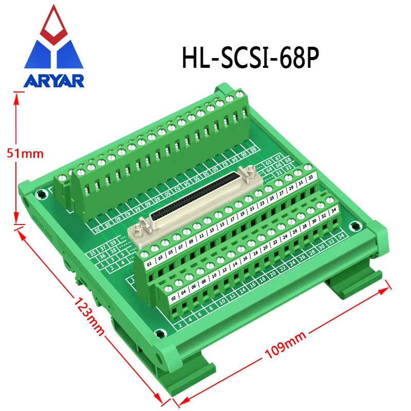 68-pin Mini D Ribbon/mdr Female Breakout Board, Scsi68, Terminal Module ...