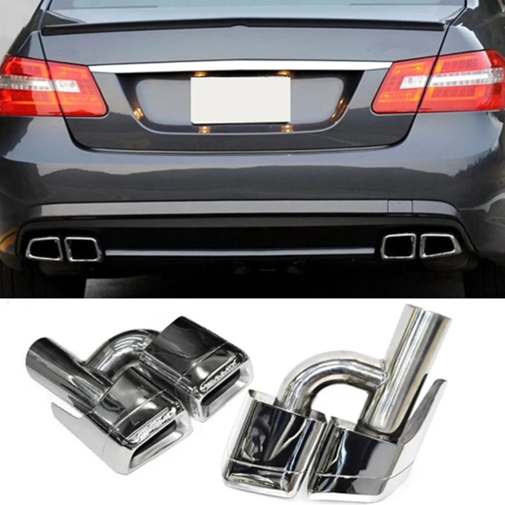 2pcs/Set 304 Stainless Steel Car Exhaust Tip For Mercedes Benz W212 E63 ...