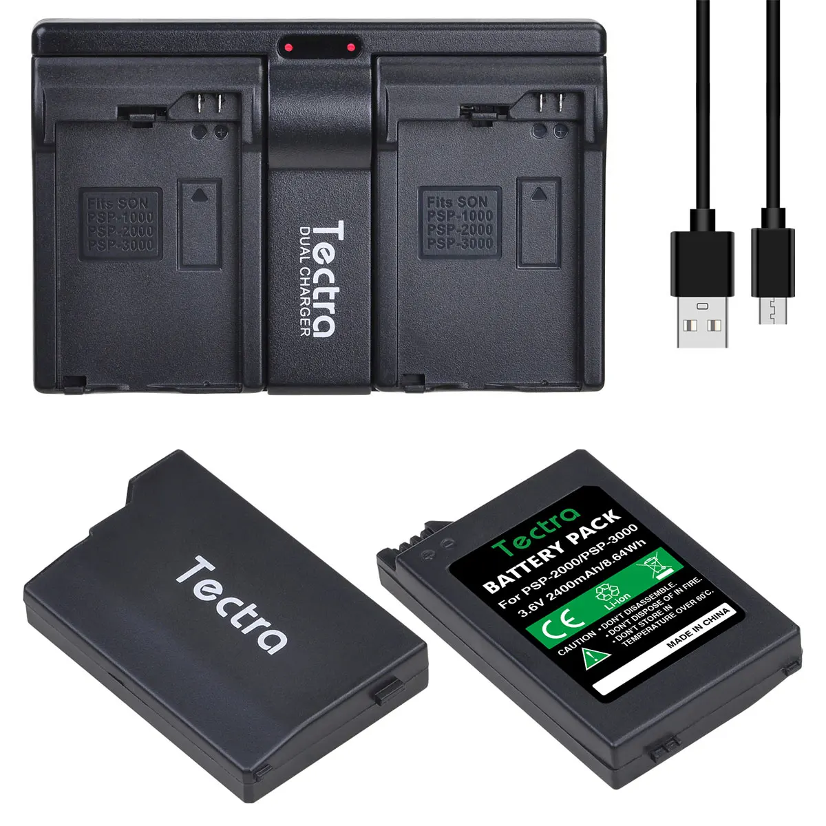 1 chargeur - 2400mAh PSP2000 PSP-2001 PSP-2002 Gamepad Batterie ...