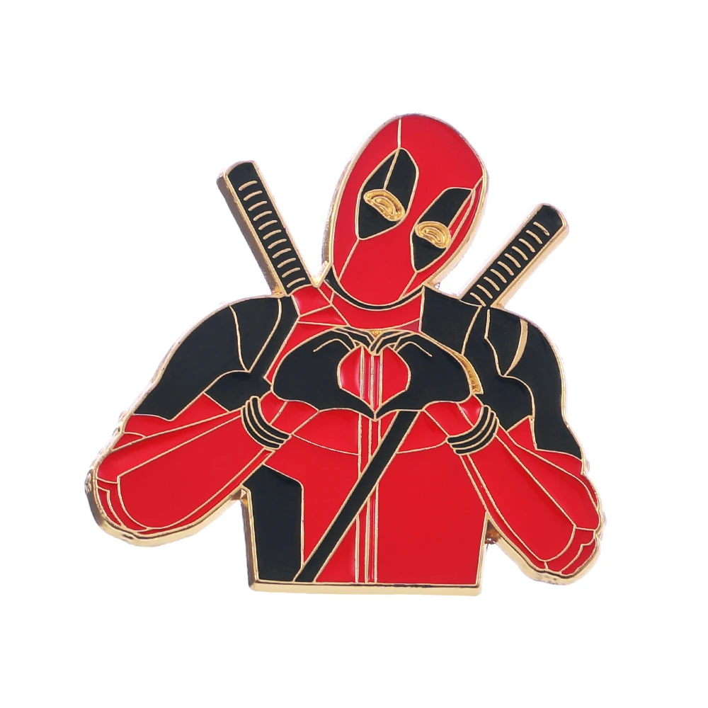 Broches-de-coraz-n-de-dedo-de-Deadpool-insignias-de-esmalte-de-Metal ...