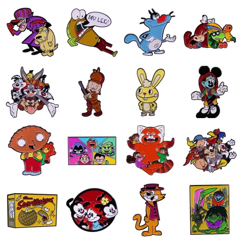 Cartoon Animation Series Hard Enamel Pins Film Retro Cartoons Badge ...