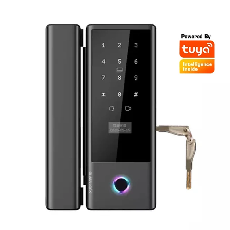 Smart-Glass-Door-Lock-Biometric-Fingerprint-Tuya-Wifi-Electronic ...