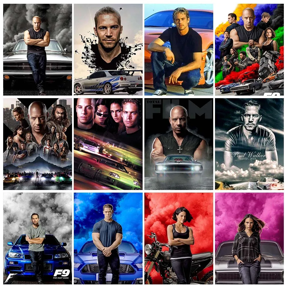 Classic Movie Fast And Furious 10 Diamond Rhinestone Painting Art Paul ...