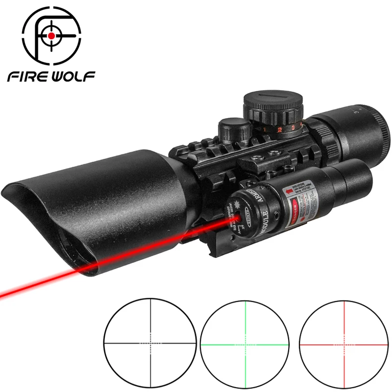 2.5-10x40 Tactical Rifle Scope Green Laser illuminated Airsoft ...