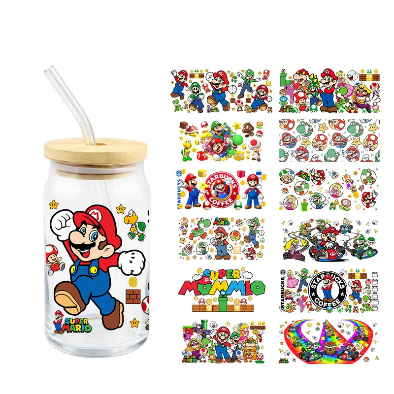 Generic Super Mario Bros Uv Transfer Sticker Crystal Transparent ...