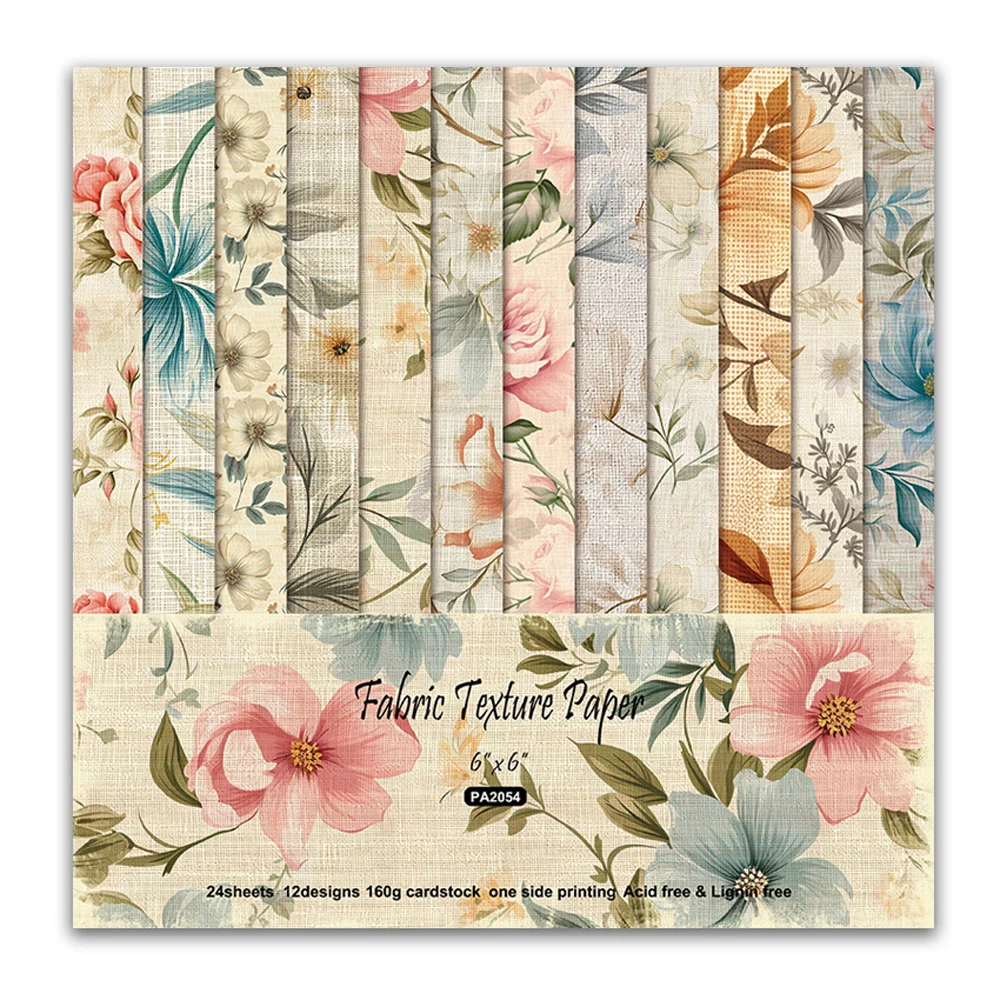 KLJUYP-24-sheets-6-X6-Fabric-Texture-Paper-Scrapbook-paper-Scrapbooking ...