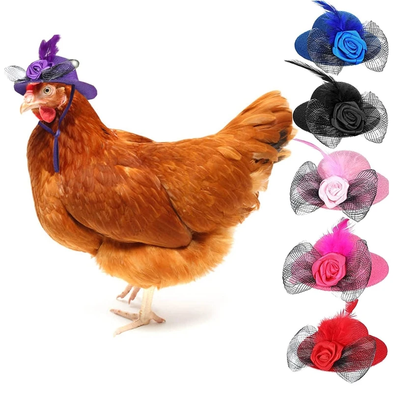 1PC-Funny-Chicken-Hat-Creative-Hens-Small-Pets-Feather-Top-Hats-Duck ...