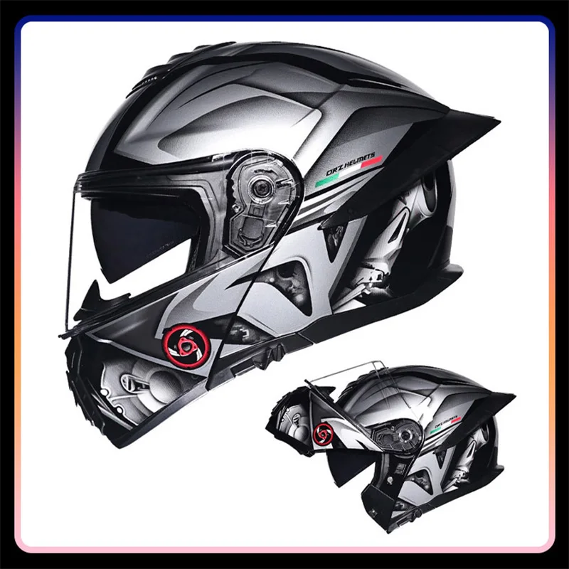 Men-Women-Flip-Up-Motocross-Helmet-with-Dual-Visor-Modular-DOT-Approved ...