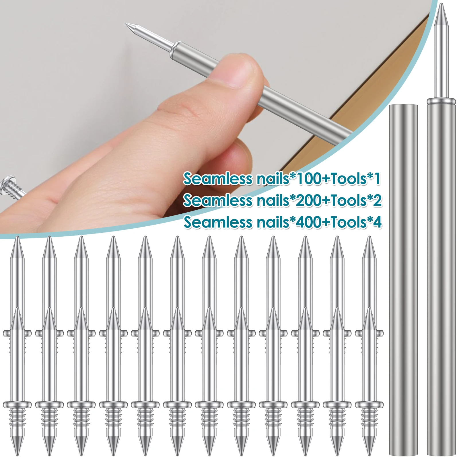 100-500Pcs-Double-Head-Seamless-Installation-Nail-with-Sleeve-Metal ...