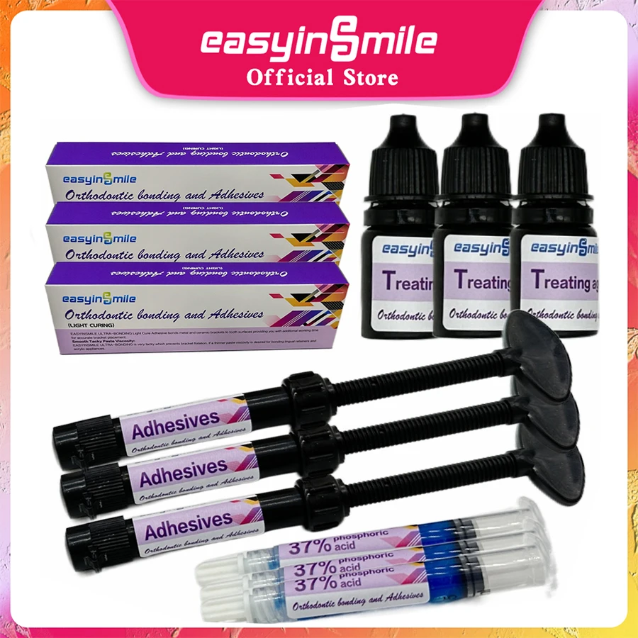 3PACKS-Dental-Orthodontic-Light-cure-Adhesive-Full-Kit-Adhesive ...