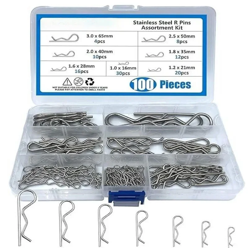 100pcs-Stainless-Steel-Pins-R-type-Cotter-Pins-Wave-Latch-Bolt-Locking ...
