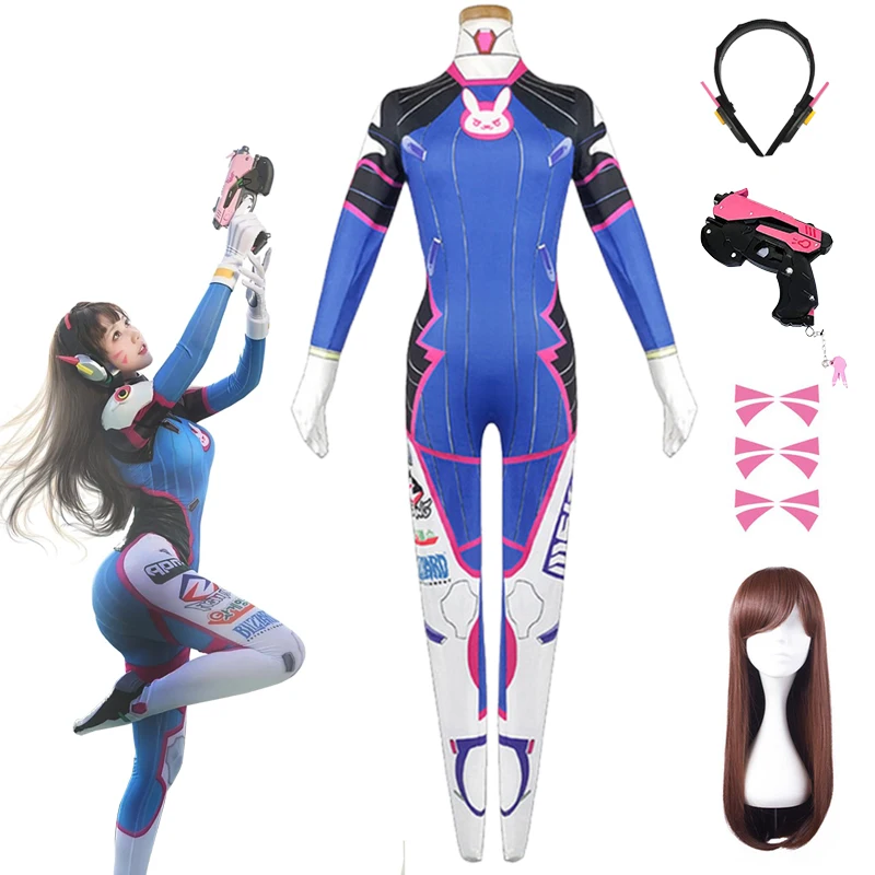 Disfraz de Cosplay de Anime Dva para mujer, traje Zentai, mono de ...