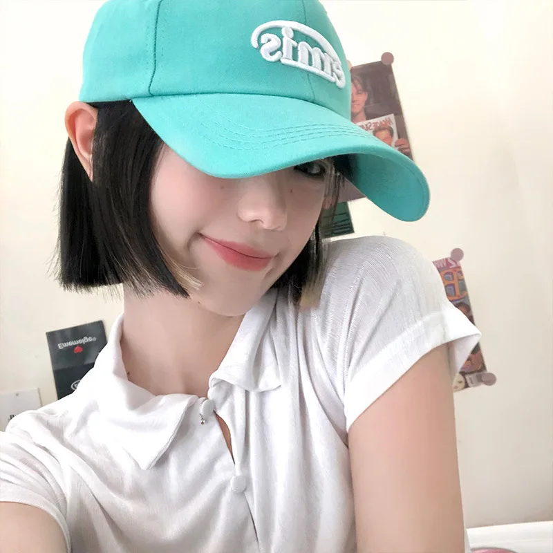 W137 피크 모자 여성용 큰 머리 둘레 차양 야구 모자 얼굴 표시 작은 와일드 모자 인스 타이드 봄 및 여름